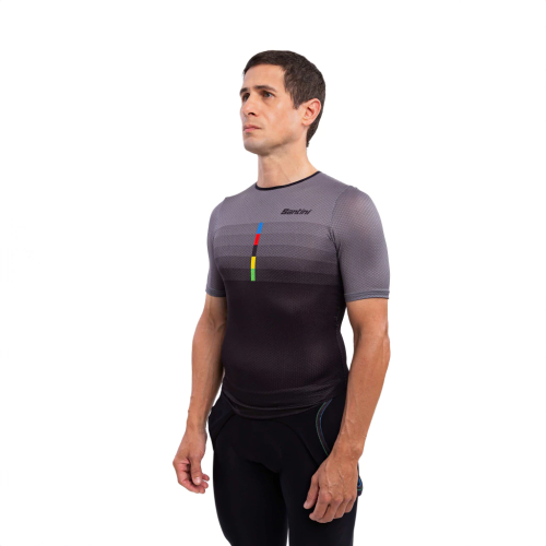 Primera Piel Manga Corta Santini Unisex UCI Rainbow Official Black ...